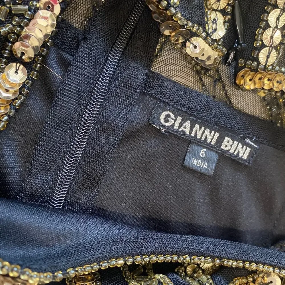 Gianni Bini | Dresses | Gianni Bini Geometric Beaded Sequin Dress Black ...